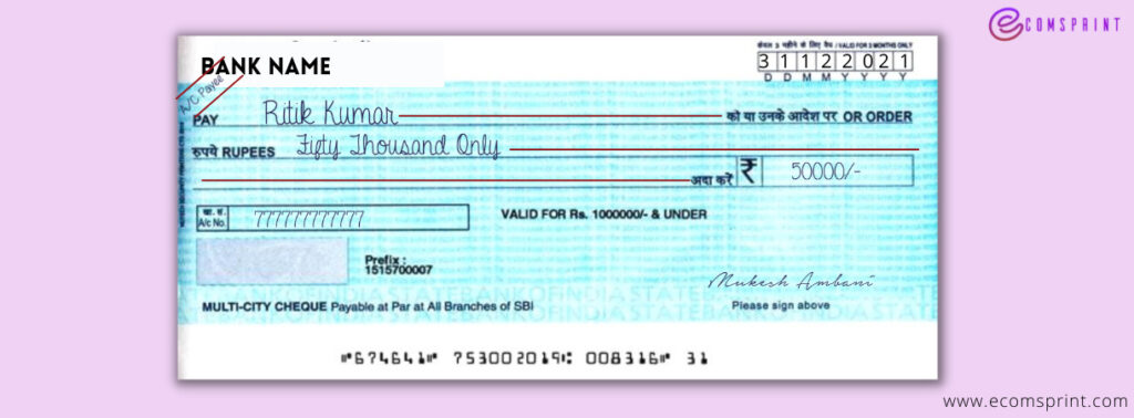 10 Things to consider for a safe Cheque Payment - ECOMSPRINT ...