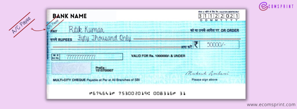 10 Things to consider for a safe Cheque Payment - ECOMSPRINT ...