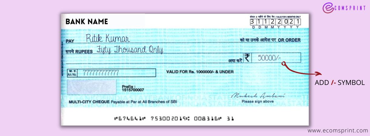 10 Things to consider for a safe Cheque Payment - ECOMSPRINT ...