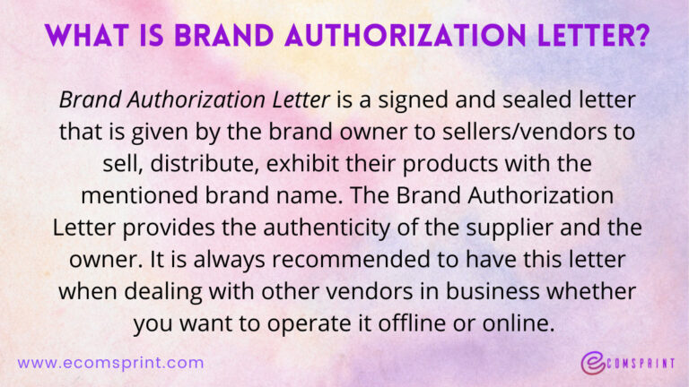 Brand Authorization Letter Format For Online Sellers - ECOMSPRINT ...